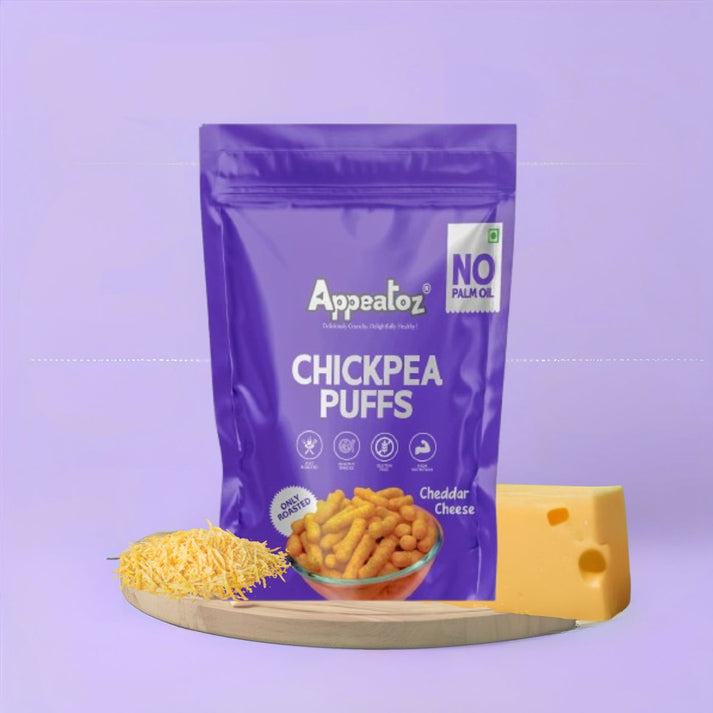 Buy Chickpea Puffs Cheddar Cheese 60 g | Healthy Roasted Snack – Appeatoz